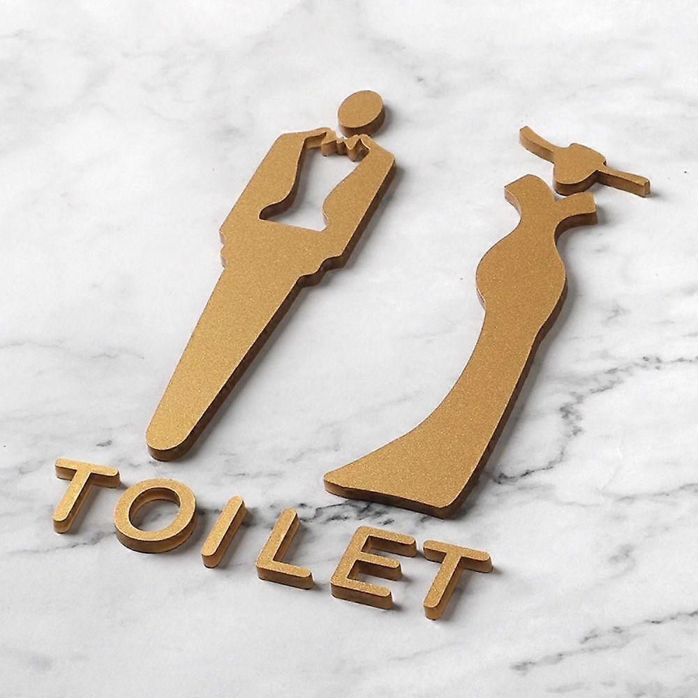 Acrylic Wc Signage Black WC Plaque Orientation Sign Men Women Toilet ...