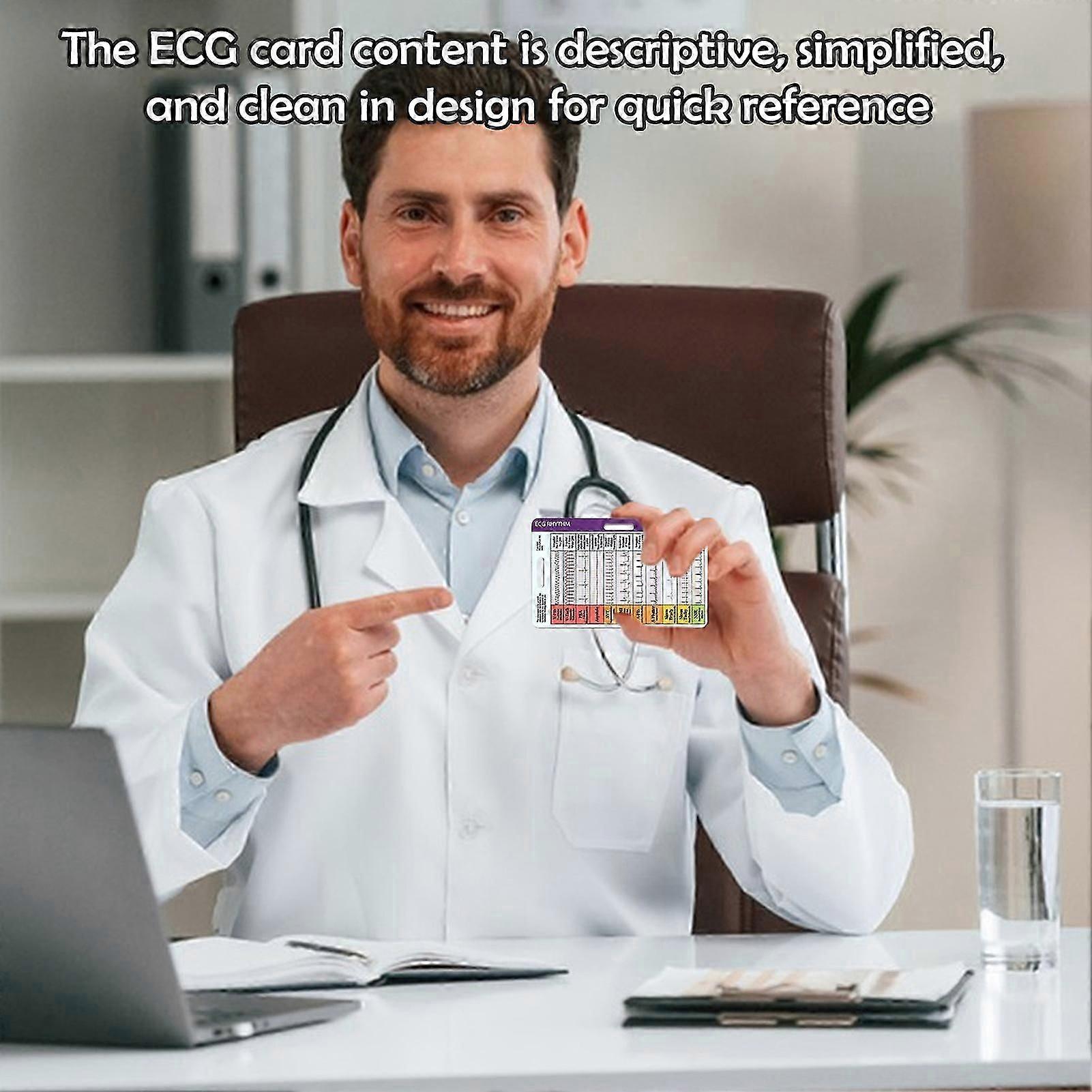 ECG/EKG Rhythm Pocket Card, Double Sided Design EKG Rhythm ...