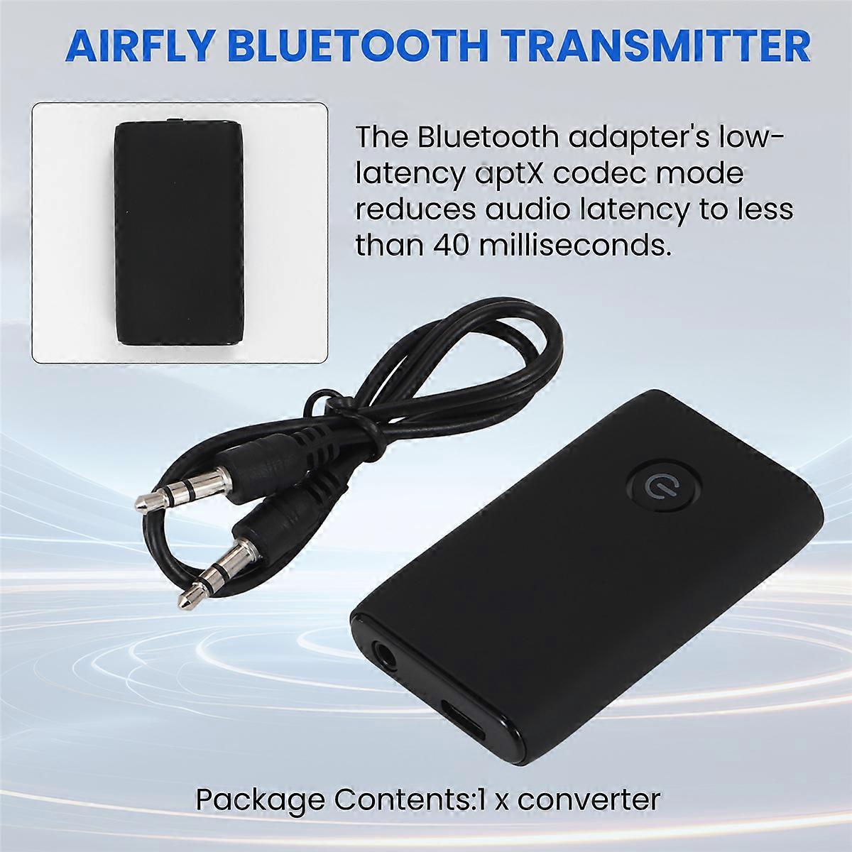 Bluetooth 5.3 Adapter for Airplane to 2 Wireless Headphones, 3.5mm Jack ...
