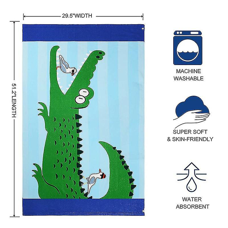 Pojkar Flickor Hooded Beach Badhandduk Barn 100% Bomull Badrock Tecknad ...