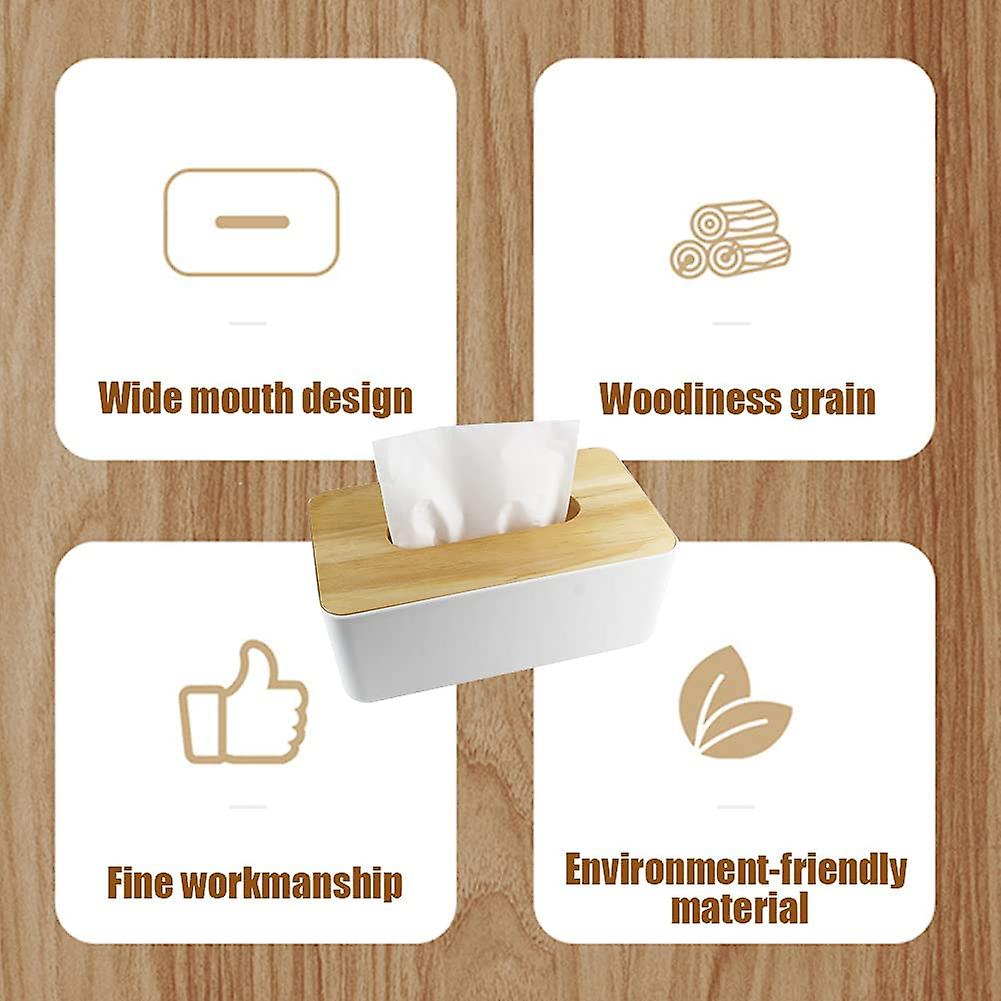 Wooden Tissue Box Holder Cover, Rectangular Tissue Holder Boxes ...