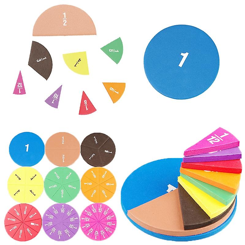 Circular Fractions Counting Kids Early Educational Math Toys Math ...