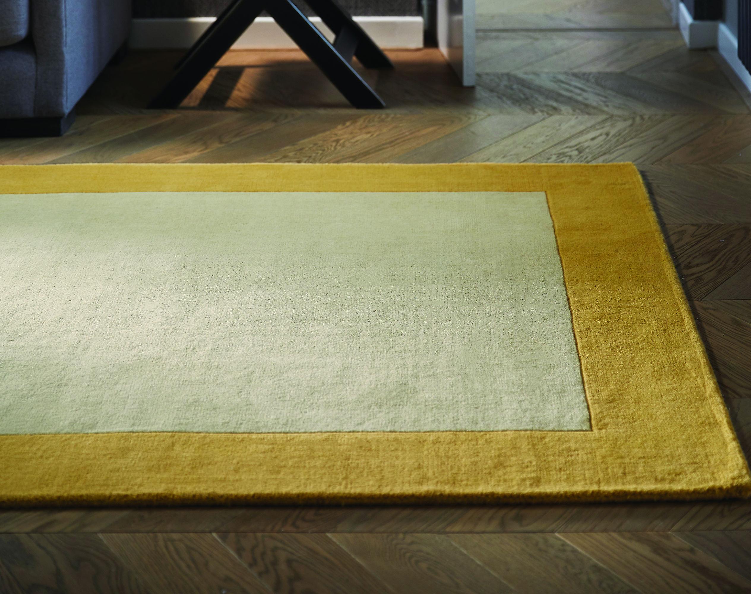 Borders Ochre Rectangle Rugs Plain/Nearly Plain Rugs | Fruugo UK