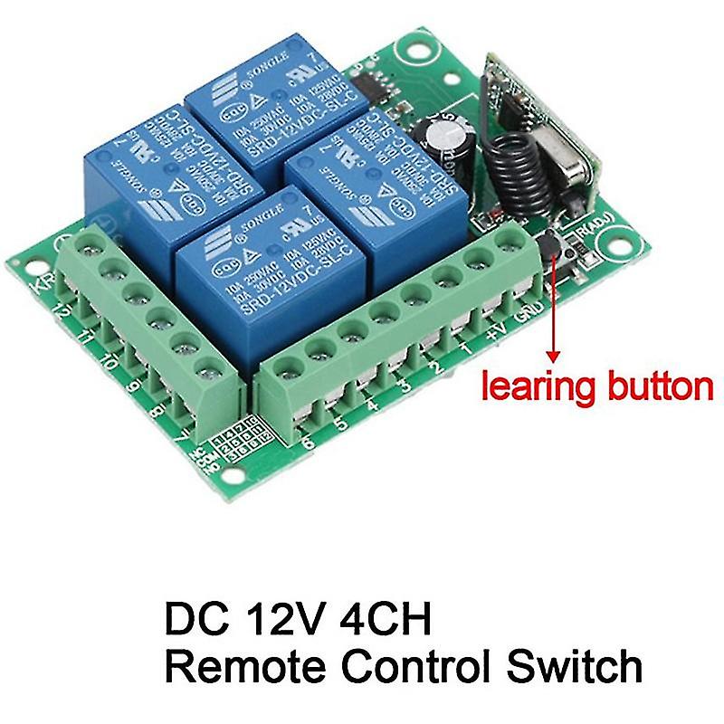 Dc 12v 4ch 4 Wireless Rf Remote Control Light Switch Radio Receiver ...
