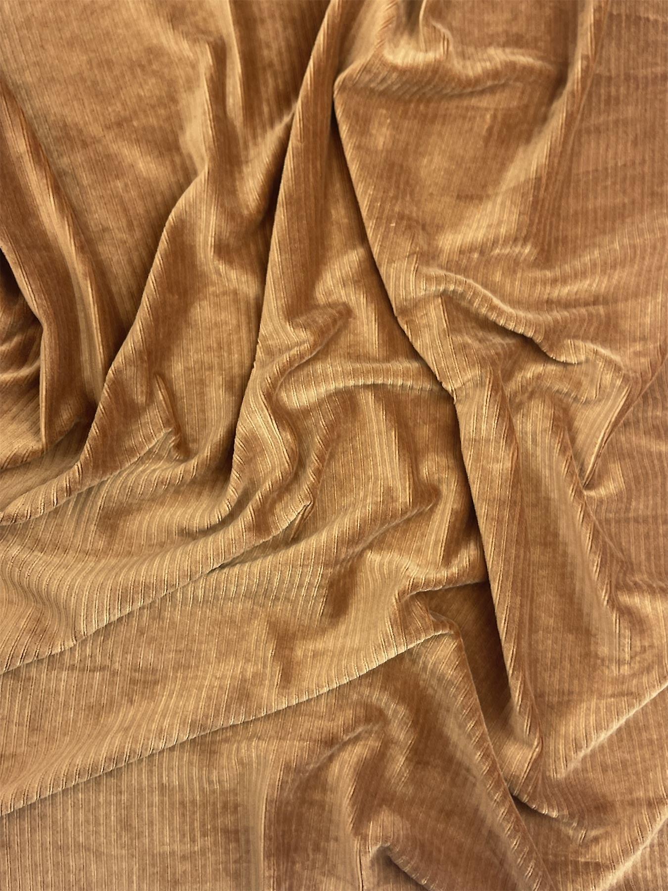 Minerva Velvet Rib Stretch Knit Fabric Rust - per metre | Fruugo US