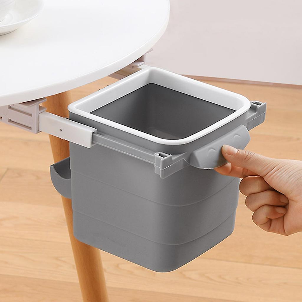 Kitchen Retractable Hidden Waste Bin Under Table Hanging Garbage Trash ...