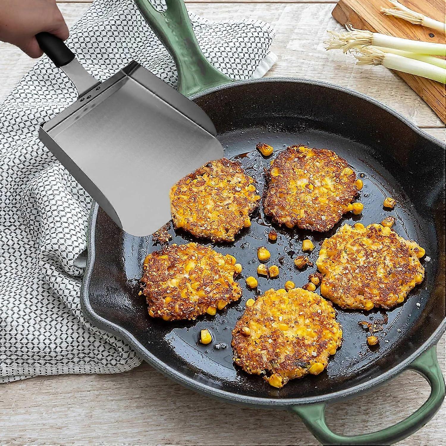 Stainless Steel Griddle Food Mover, Large Griddle Scoop Smash Burger ...
