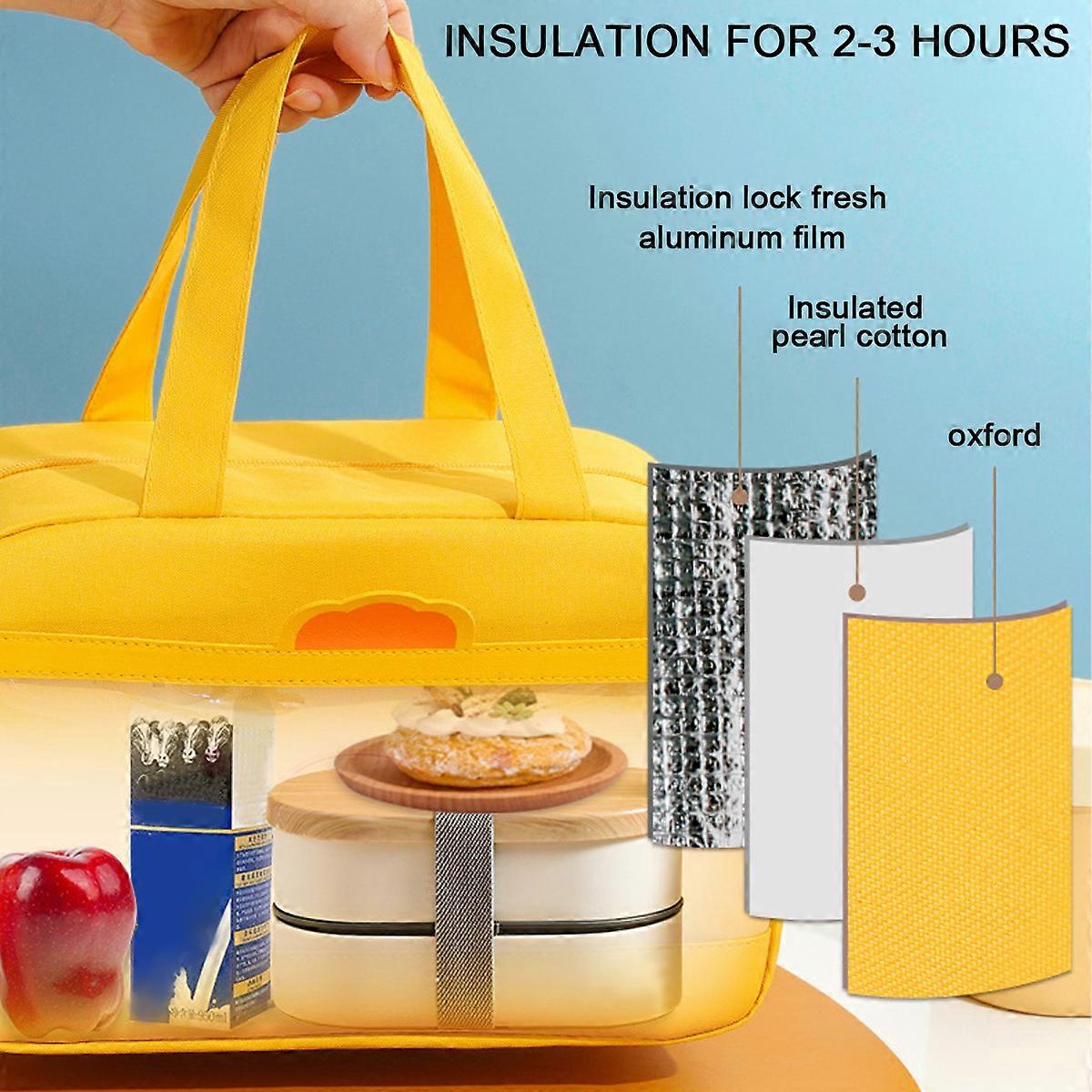 3D Cute Duck Lunch Bag Large Bento Box Container Insulated Reusable ...