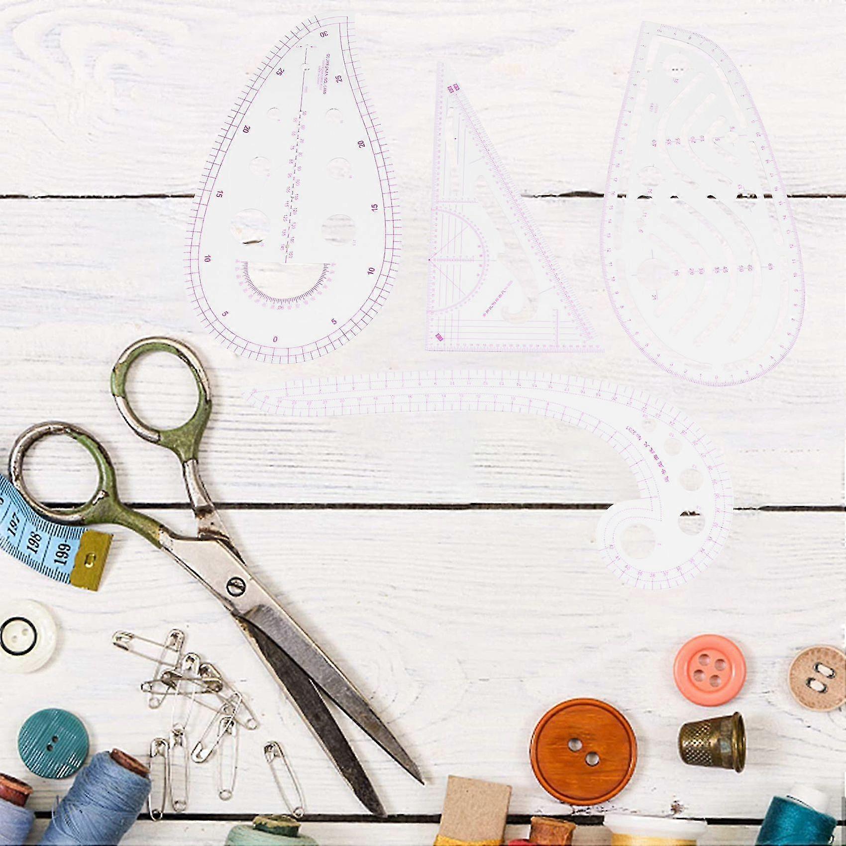 Sewing Ruler Set (4 Pcs) - Metric Ruler Set French Curve Pattern ...