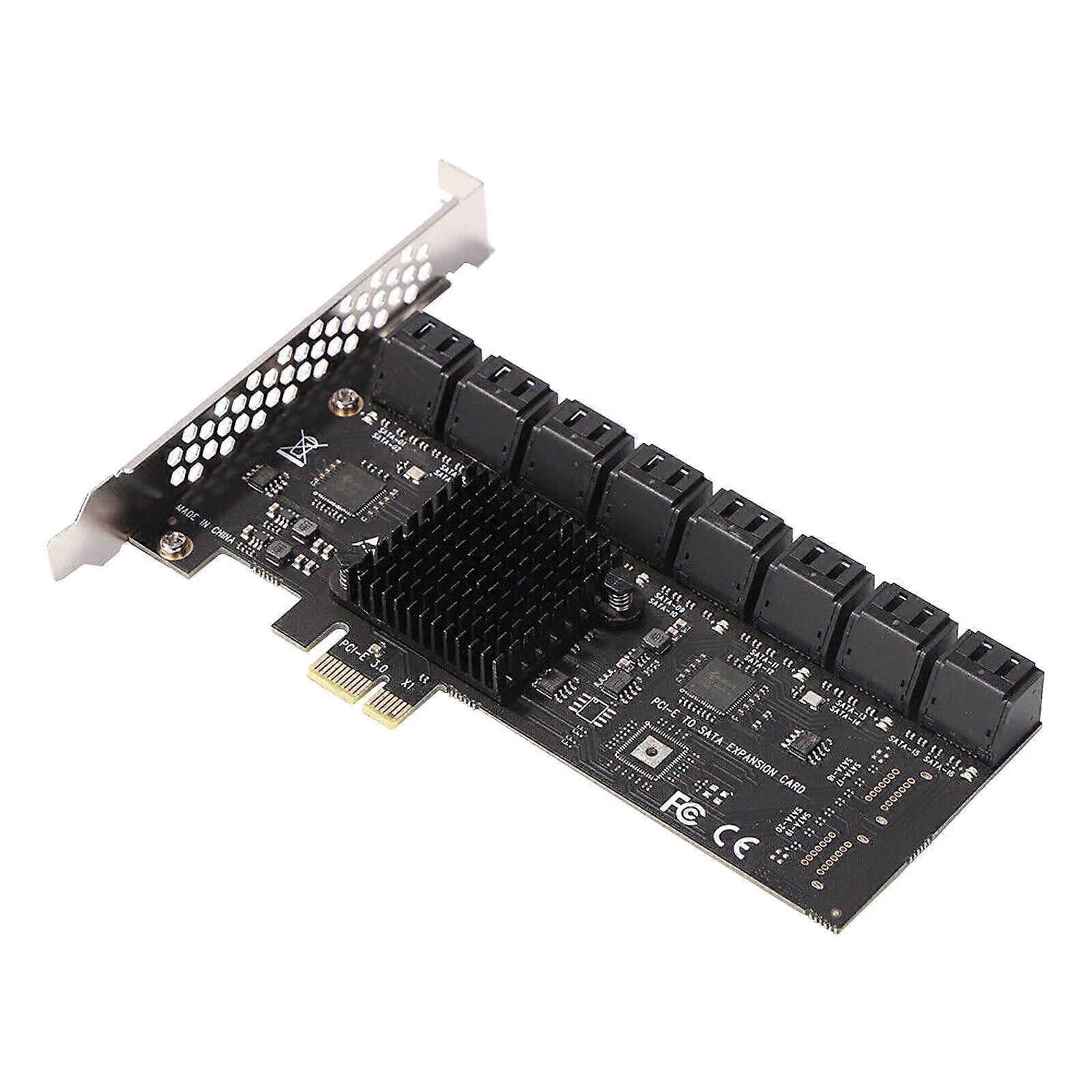 PCIE Expansion Card Controller 16 Port PCIe X1 SATA 3.0 Adapter 6Gbps ...