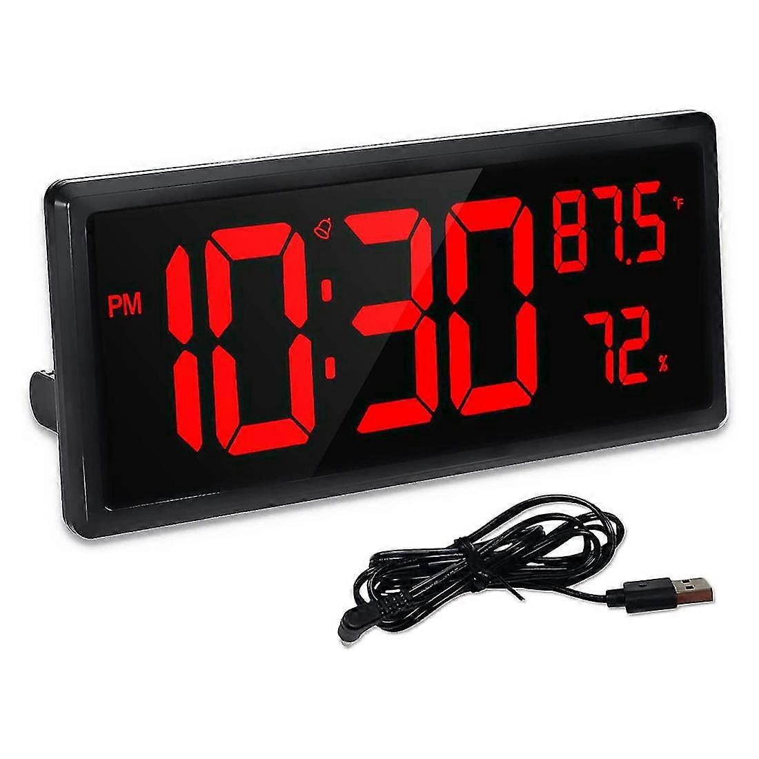 Large Digital Wall Clock,digital Clock Display With Temperature And ...