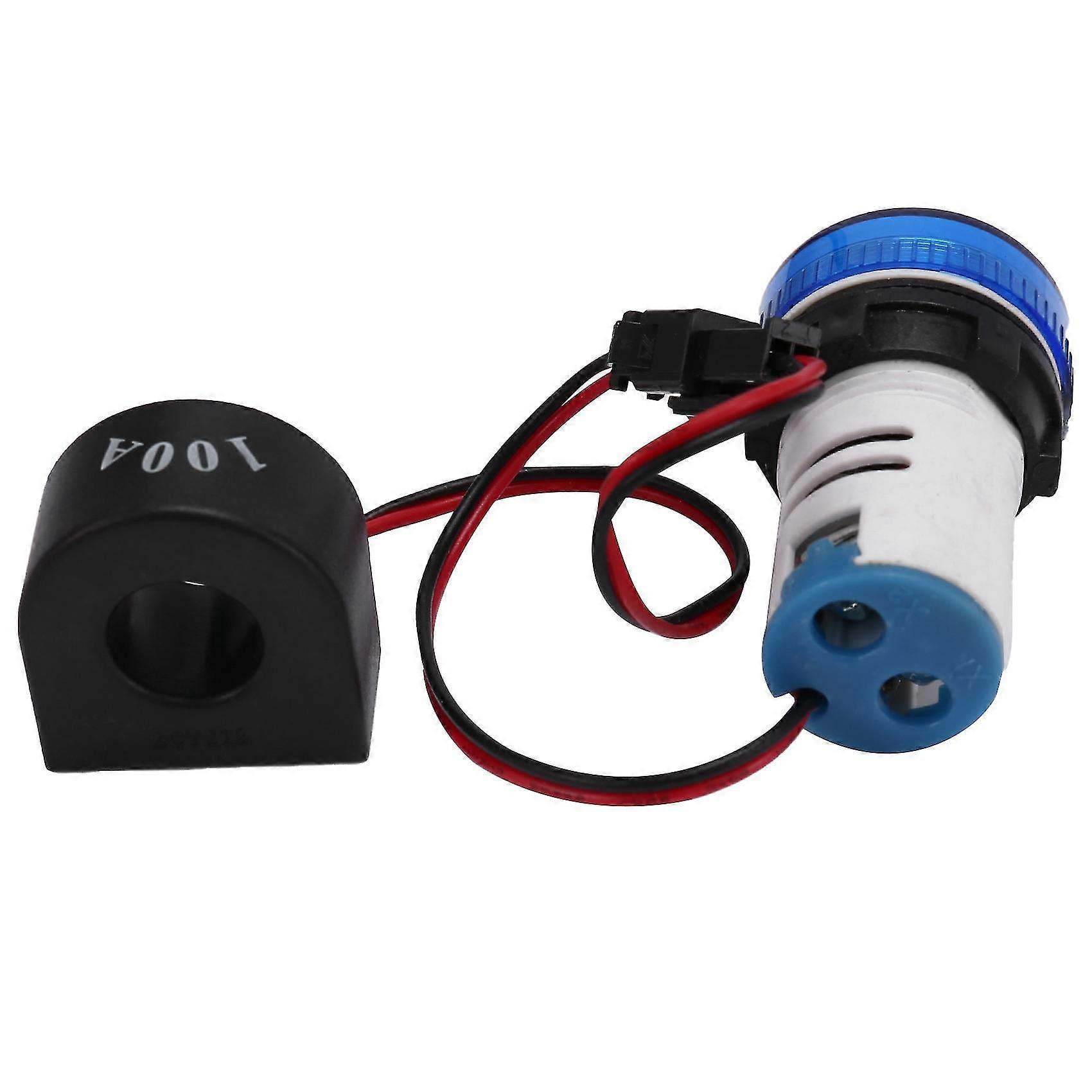 Mini Digital Voltmeter Ammeter 22mm Round Ac 50-500v 0-100a Amp Volt ...