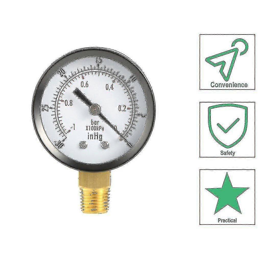 Vacuum Manometer Mini Dial Portable Dual Scale Dial Gauge 1/4'' Npt ...