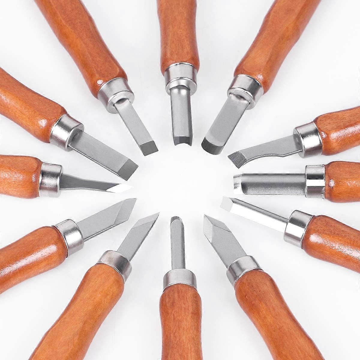 12pcs Wood Carving Tools Kit, Wood Chisel Wood Carving Knife Handmade ...