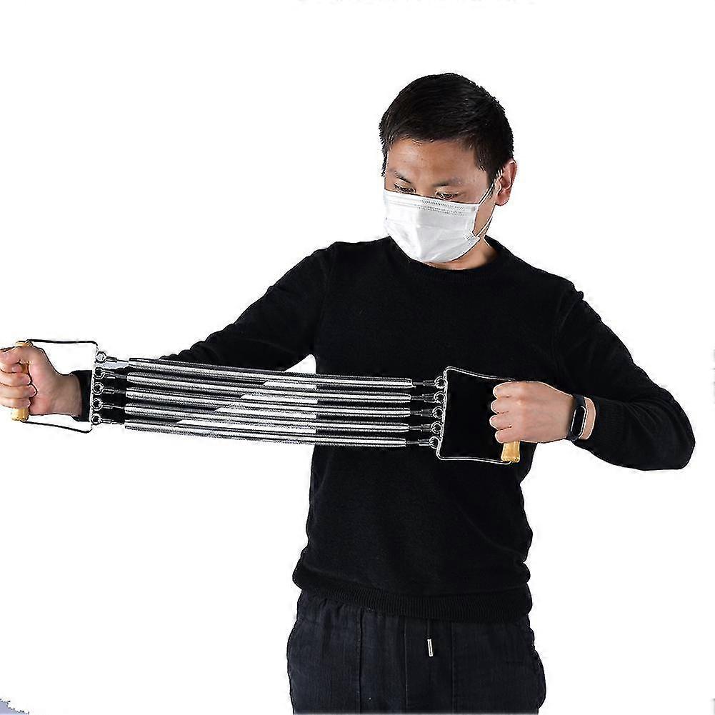 Wooden Handle Detachable Spring Chest Expander Muscle Fitness Equipment ...