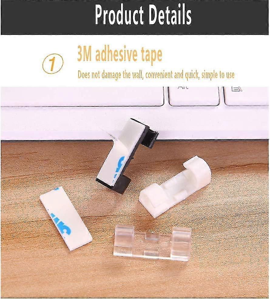 60 Pcs Self Adhesive Cable Clips, Adhesive Adjustable Cable Clips ...