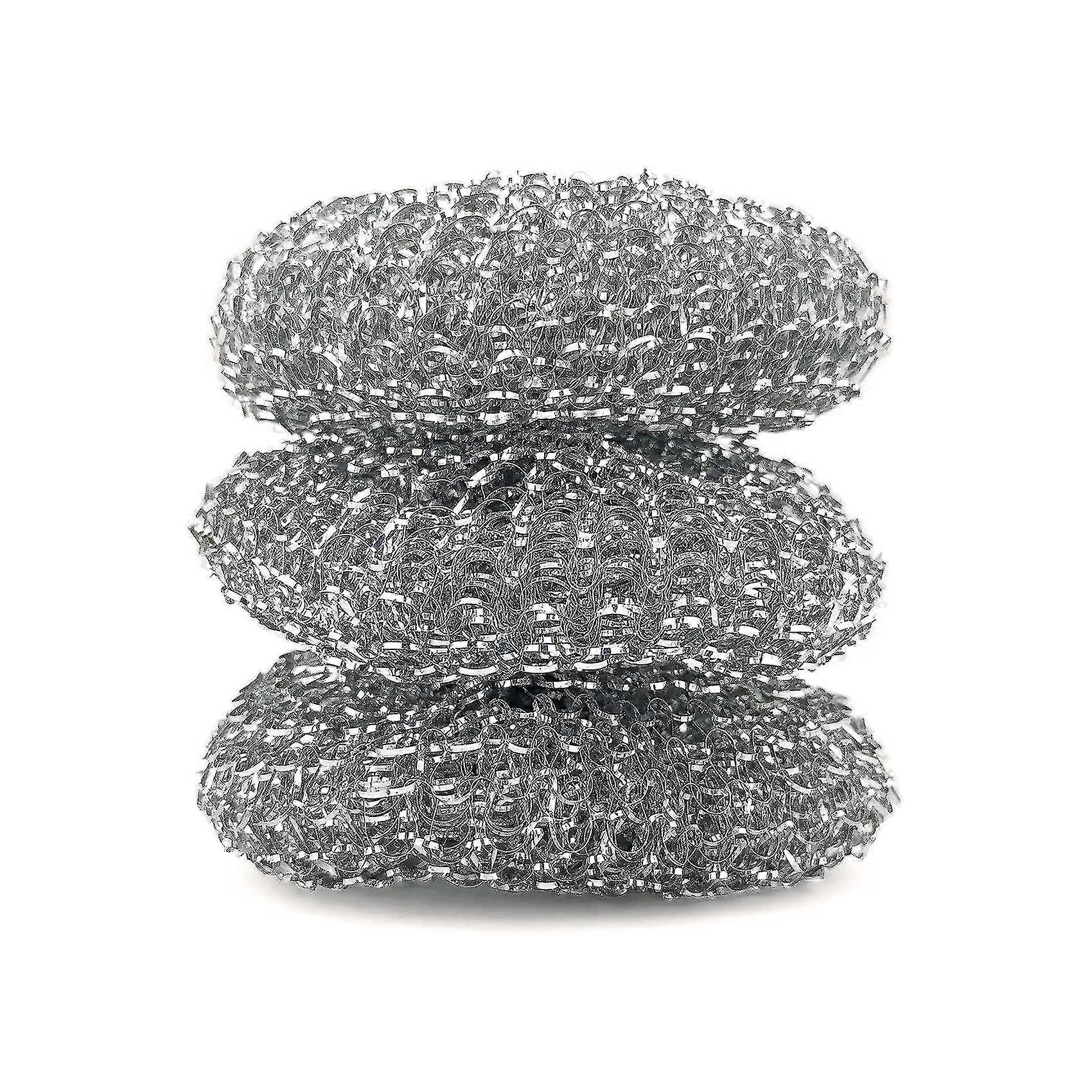 Set Of 3 Stainless Steel Sponges For Metal Pot Multicolor6cm-CE | Fruugo UK