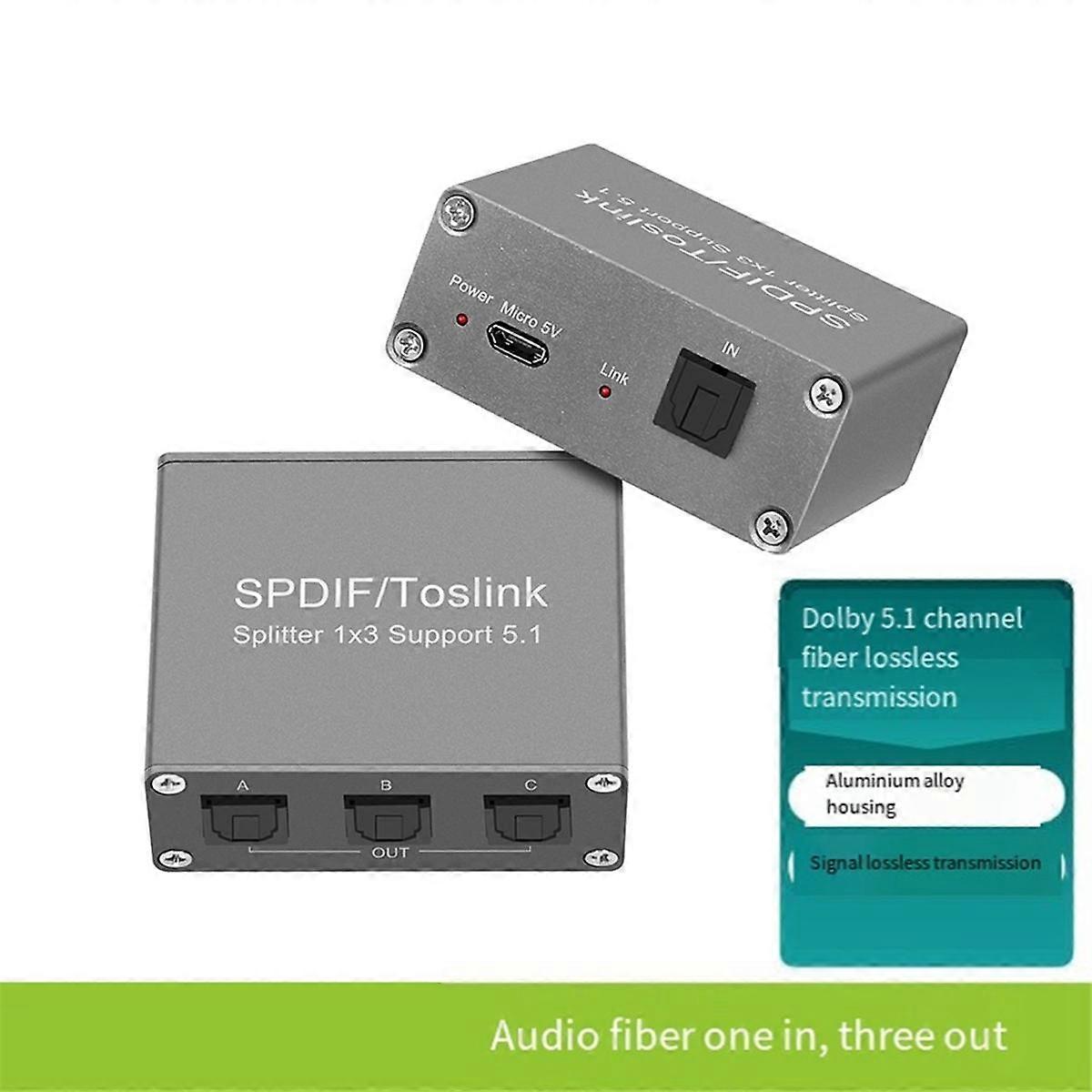 Digital Optical Audio Splitter Digital SPDIF TOSLINK Optical Fiber ...