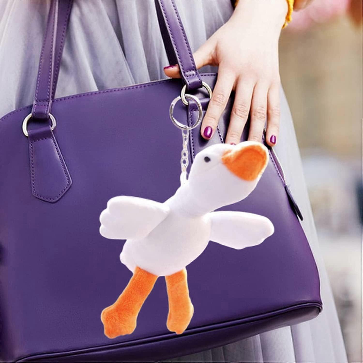 1PC Plush Duck Car Keychain, Cotton Filling Stuffed Animal Doll Fluffy ...