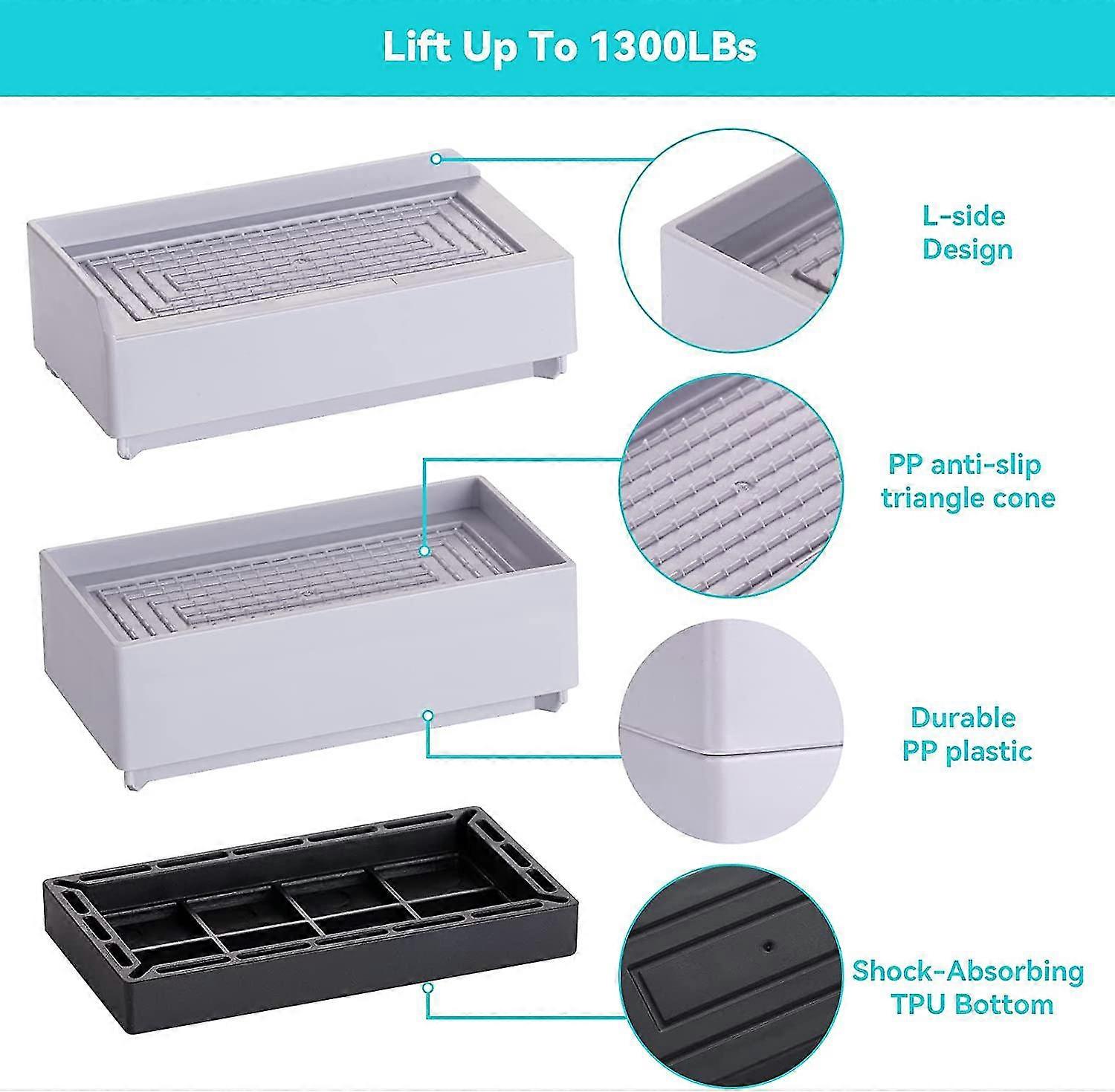 Adjustable Furniture Risers 3 Inch Stackable Bed Risers Heavy Duty ...