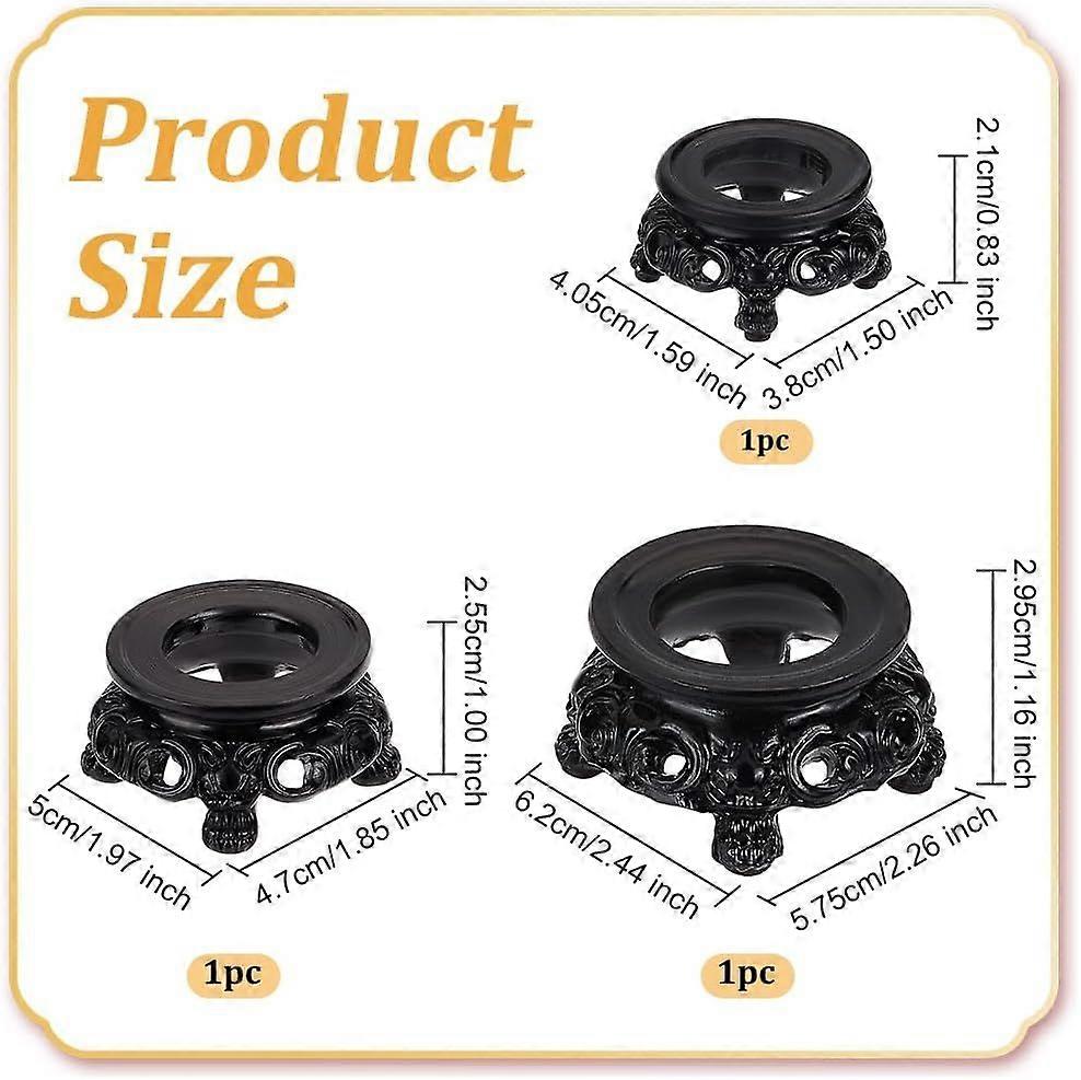 3pcs 3 Sizes Crystal Ball Display Stand Resin Sphere Stands Carved ...