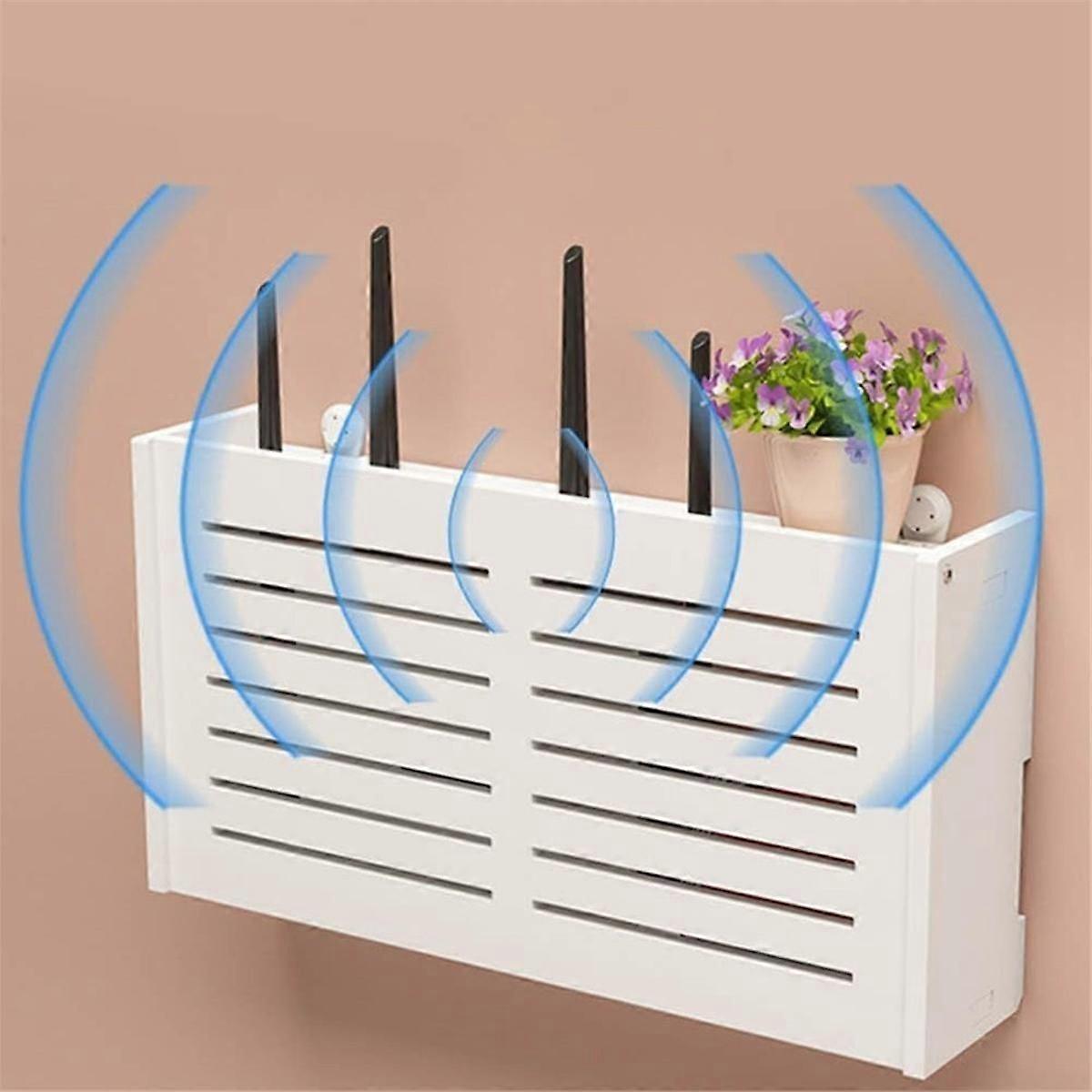 Wall-Mounted WiFi Router Storage Box - Elegant Cable Organizer for Home ...