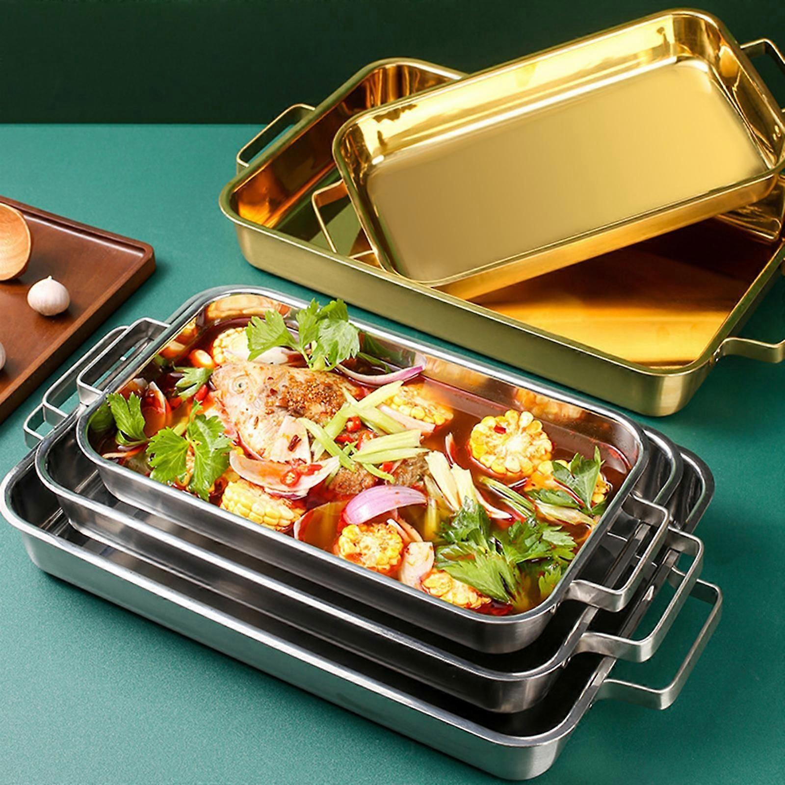 Stainless Steel Fish Baking Tray Sturdy Grill Plate for Meat Cooking ...