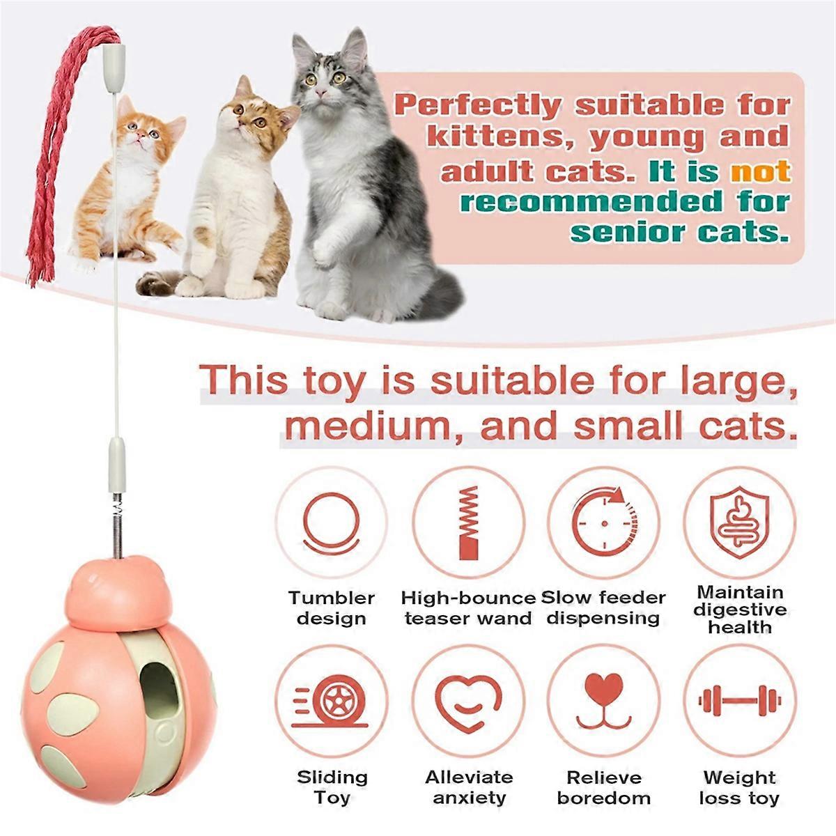 Cat Ball Tumbler Interactive Educational Toys Pet Funnel Food Box Cat ...
