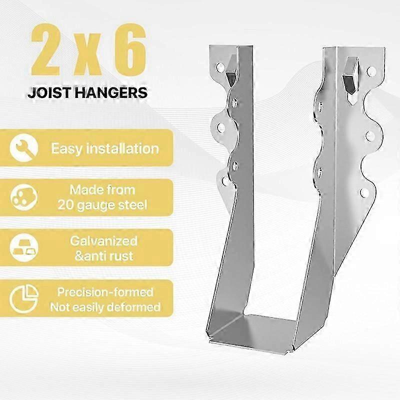 10Pcs 2x6 Joist Hanger,Gauge Double Shear Face Mount Joist Hanger ...