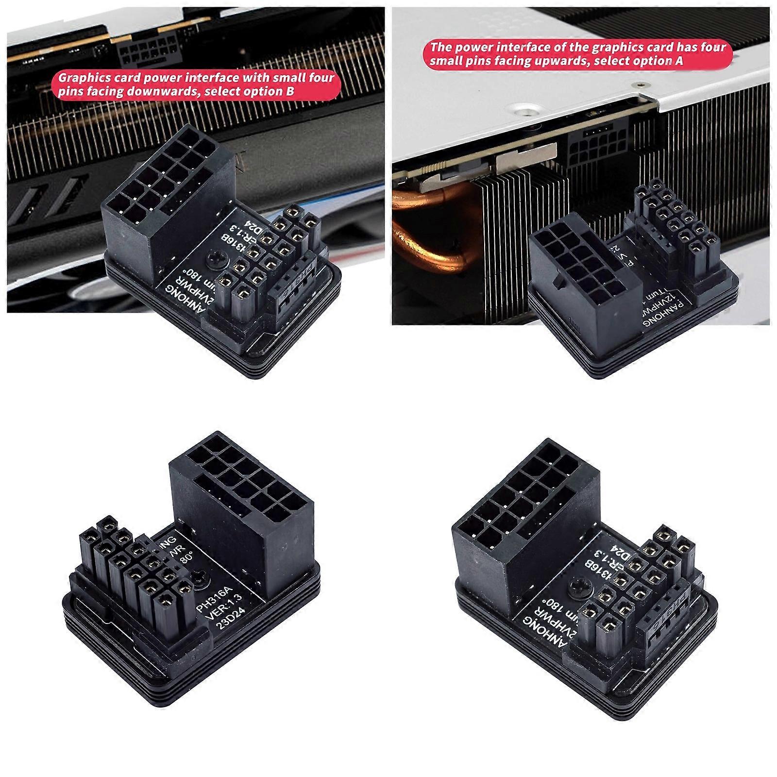 ATX3.0 12VHPWR 180 Angled Turning Connector 16P to 16P GPU Power ...
