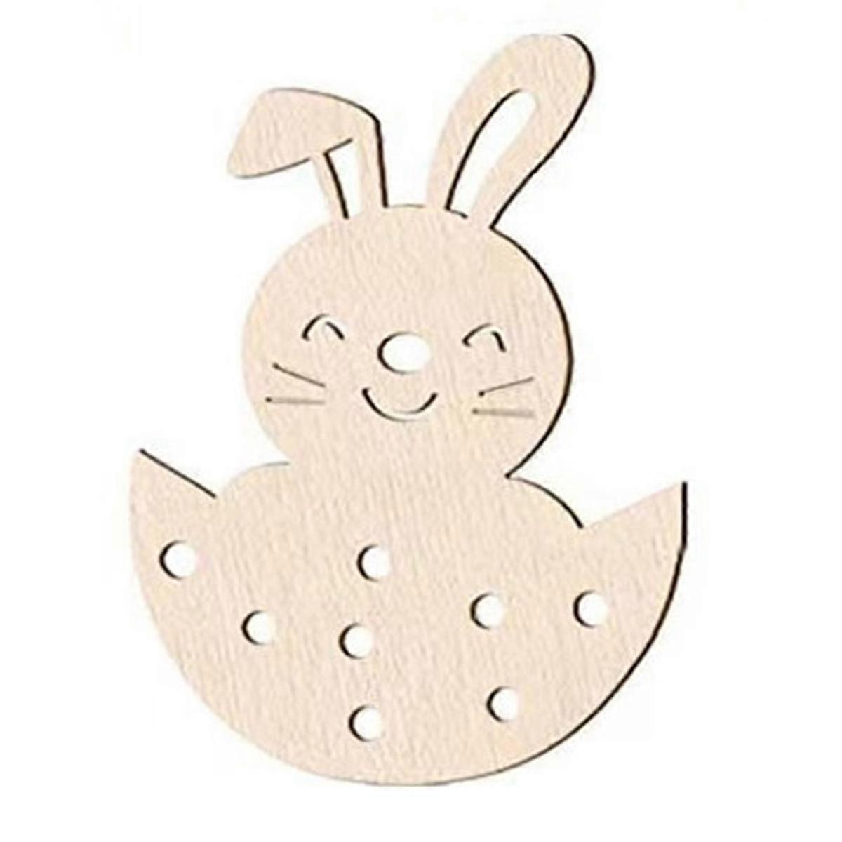 70PCS Unfinished Blank Wood Cutout Wooden Easter Bunny Rabbit Shaped ...