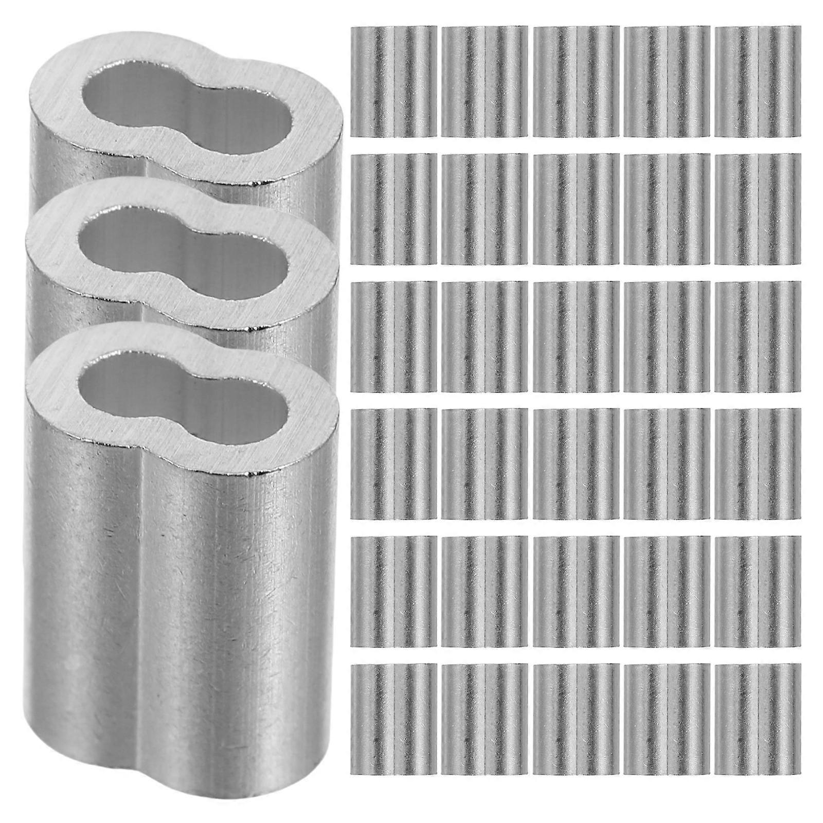 Aluminum Cable Crimps 100Pcs Double Hole Sleeves For Connecting Lifting ...