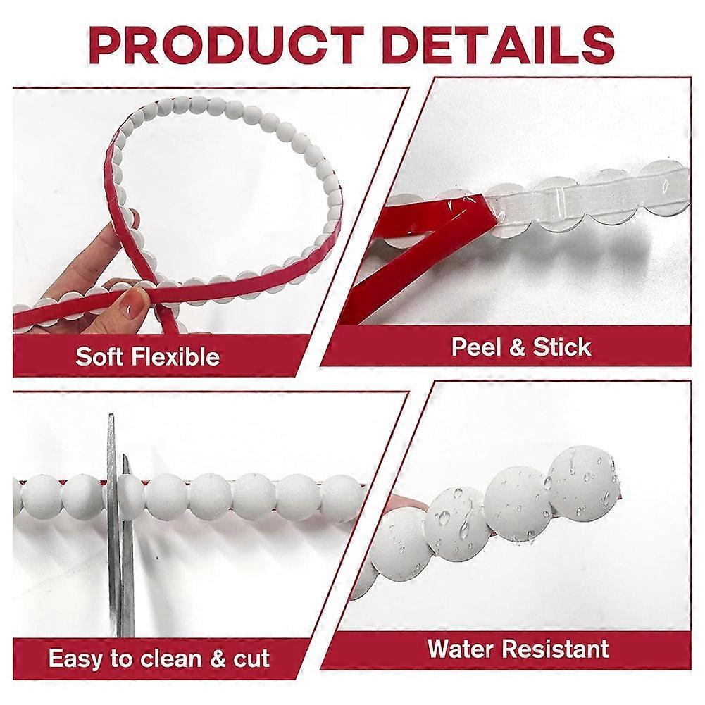 1 Pcs 3-MeterPVC Pearl Bead Wall Mirror Frame Decorative Strip Flat ...