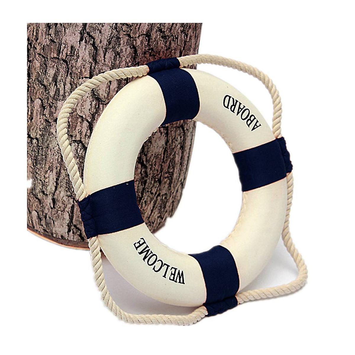 Welcome Aboard Foam Nautical Life Ring Boat Wall Hanging Blue 50cm ...
