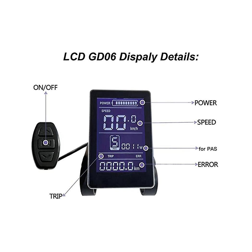 36v 48v Lcd Gd06 Display Control Panel, 5-speed Control Waterproof ...