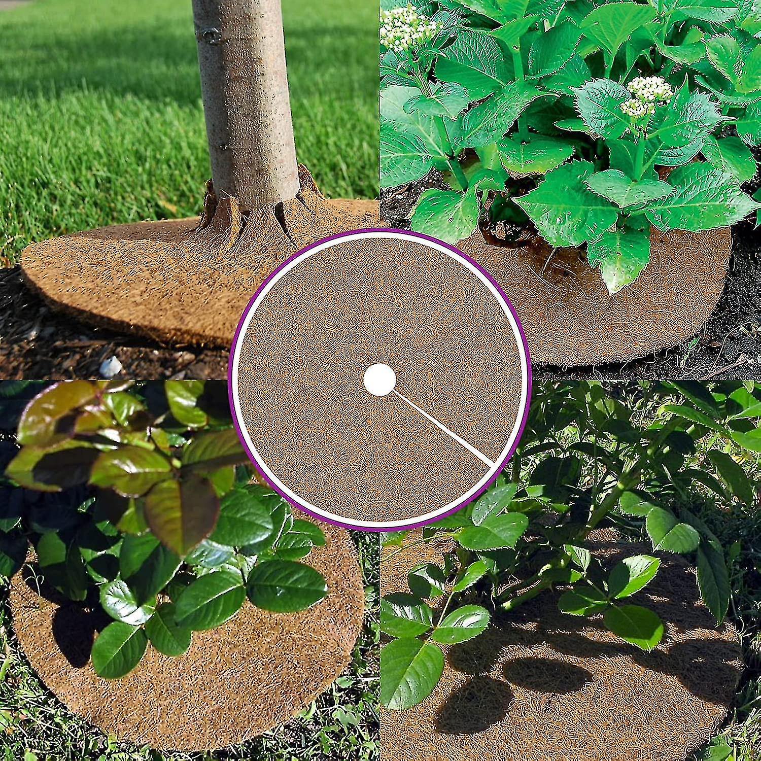 6 Pcs Coco Coir Fiber Tree Mulch Ring Protector Mat For Indoor Outdoor ...