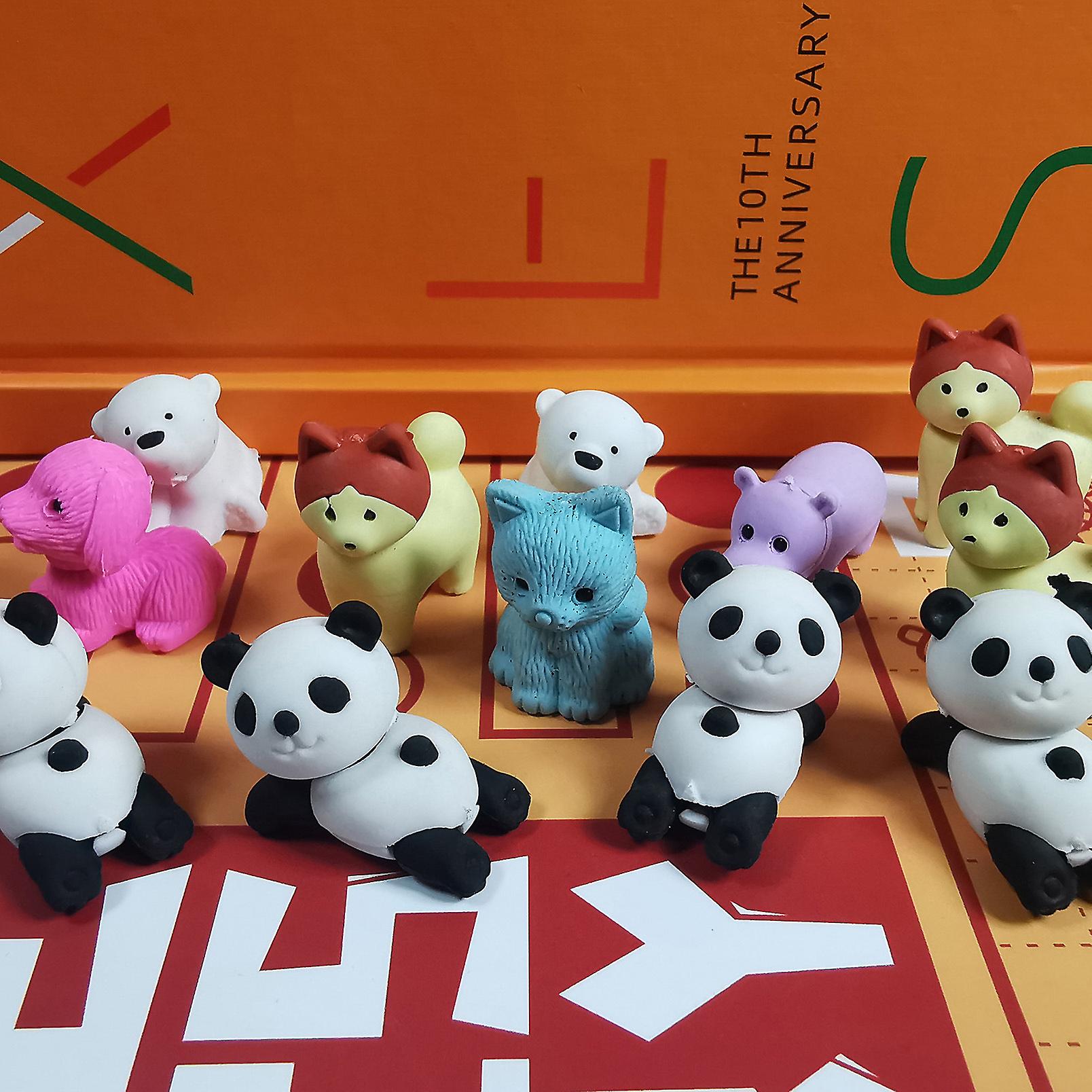 50 Pack Animal Erasers for Kids Bulk Desk Pets Classroom Prizes ...