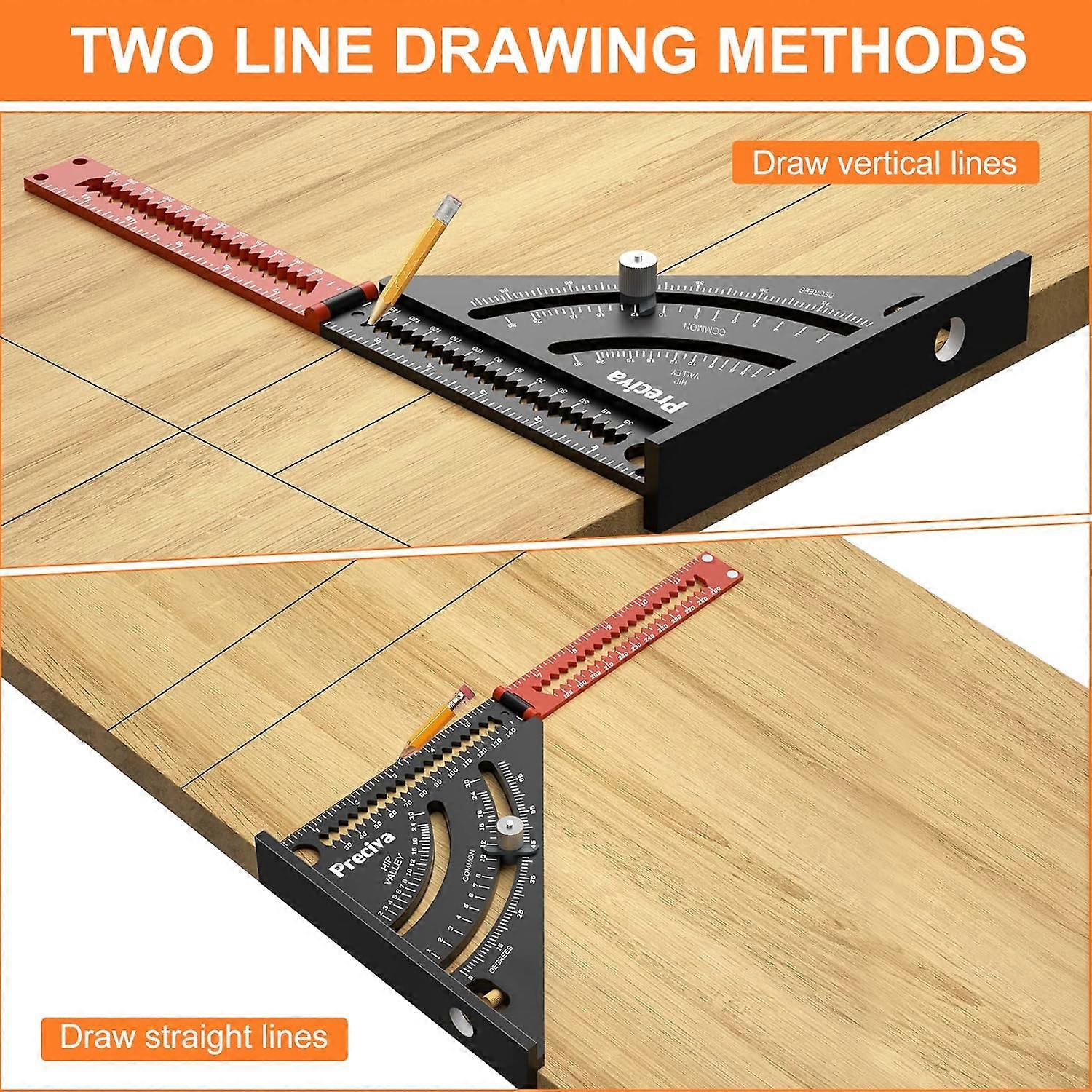 Carpenter's Bracket Metal Aluminum Folding Triangle Ruler Combined ...