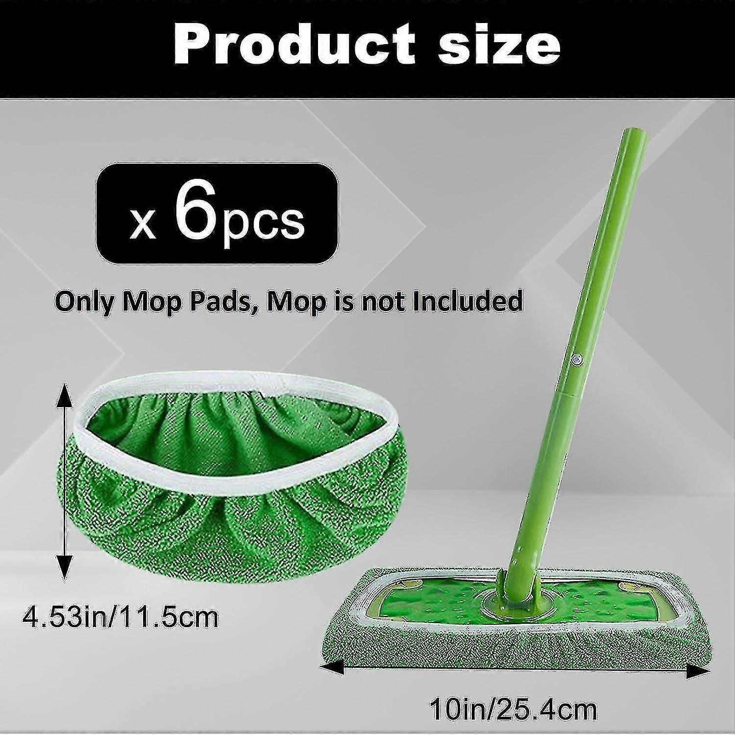 6pcs Reusable Microfiber Mop Pads For Swiffer Sweeper Mop, Dry Sweeping ...