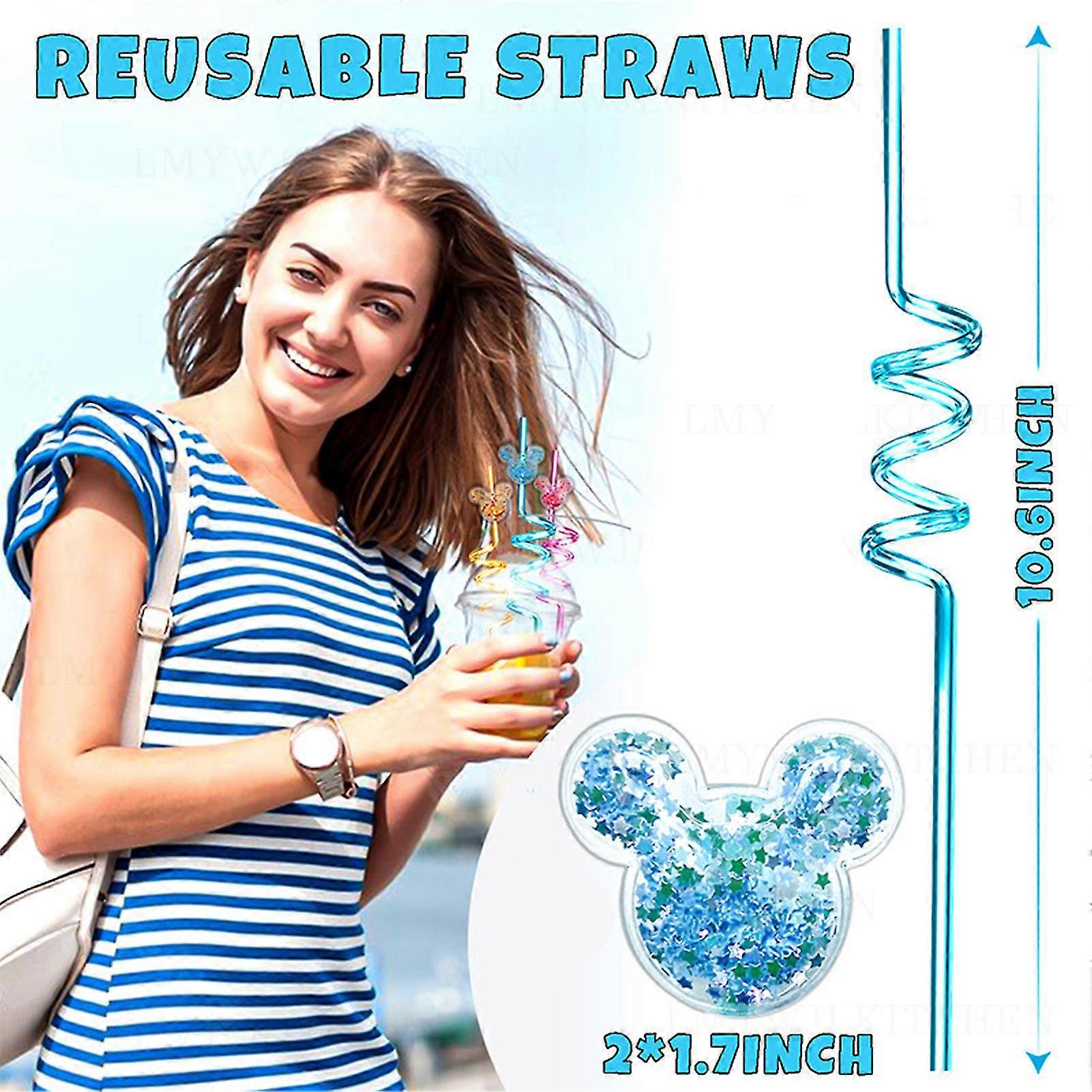 8pcs Glitter Mouse Pvc Straws Food-grade Colorful Drinking Straws For ...