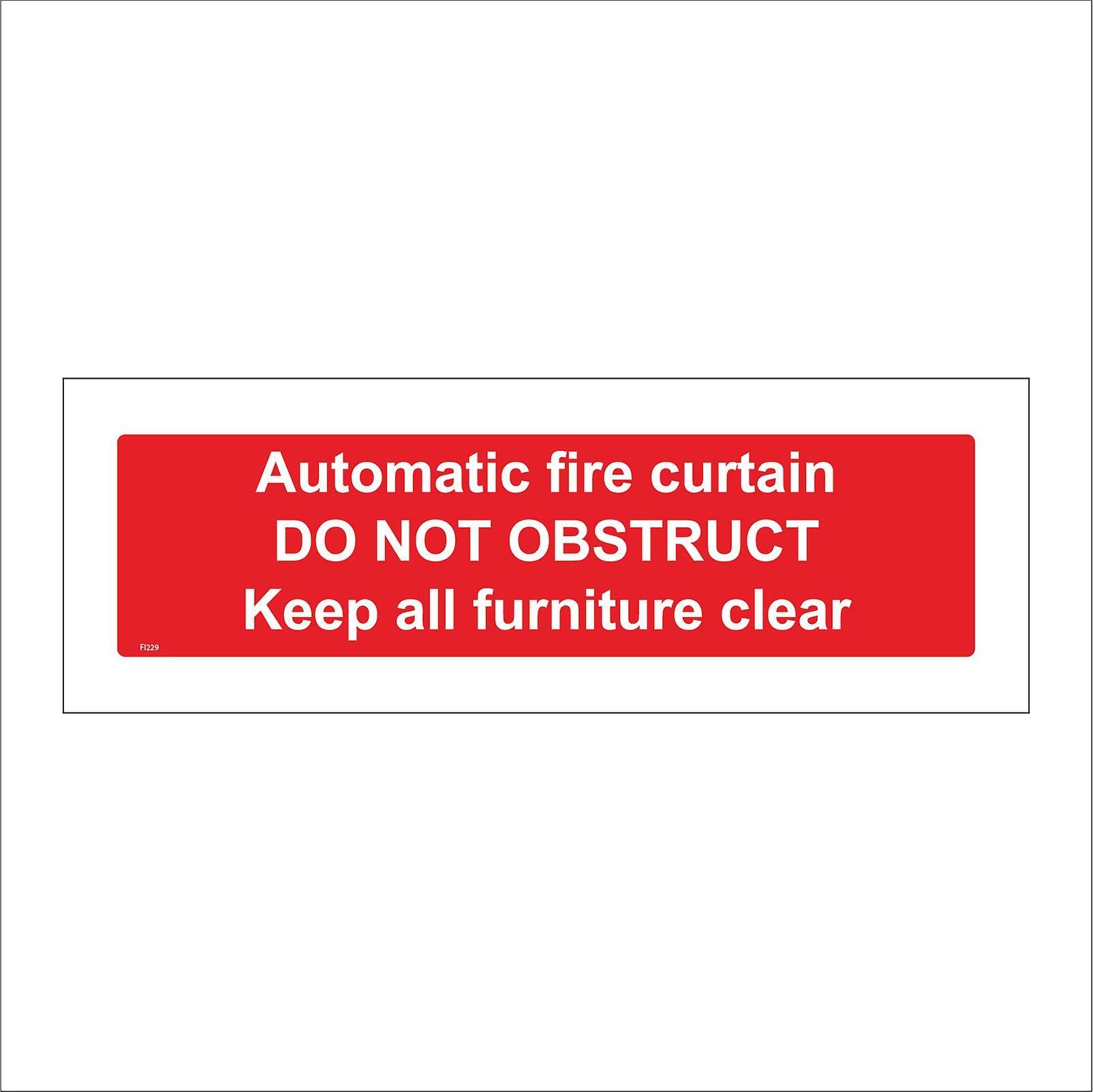 FI229 Automatic Fire Curtain Do Not Obstruct Furniture Clear | Fruugo UK