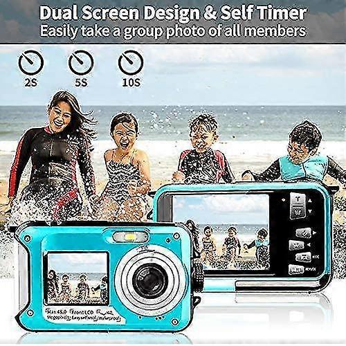 Waterproof Camera 10 Ft 2.7k Full Hd 48mp Underwater Camera 16x Digital Zoom Waterproof Digital ...