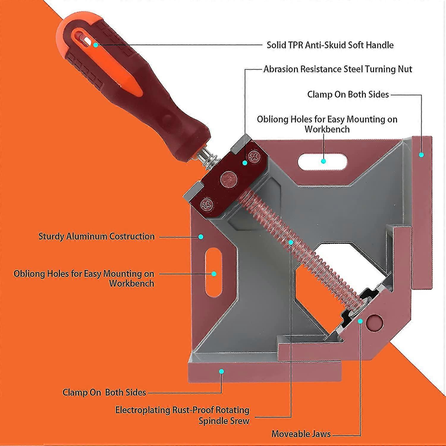 90 Degree Right Angle Clamp Aluminum Alloy Right Angle Clamp Jaw ...