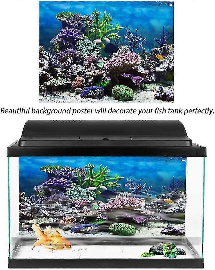 Pvc Adhesive Aquarium Fish Tank Background Poster,landscape Wallpaper ...