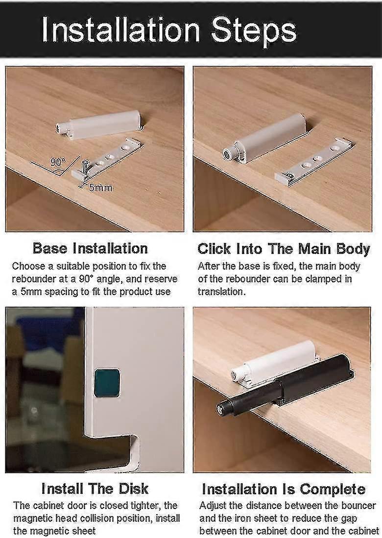 2pcs Push-type Cabinet Door Rebounder Handle-free Cabinet Closet Door ...