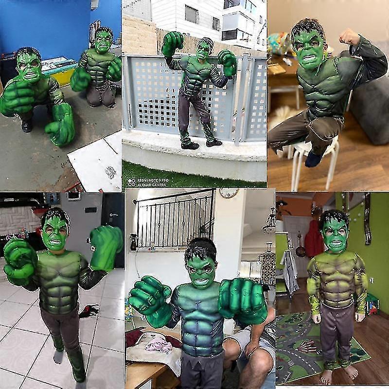 2023 Child Green Giant Hero Muscle Halloween Costumes Fancy Boys ...