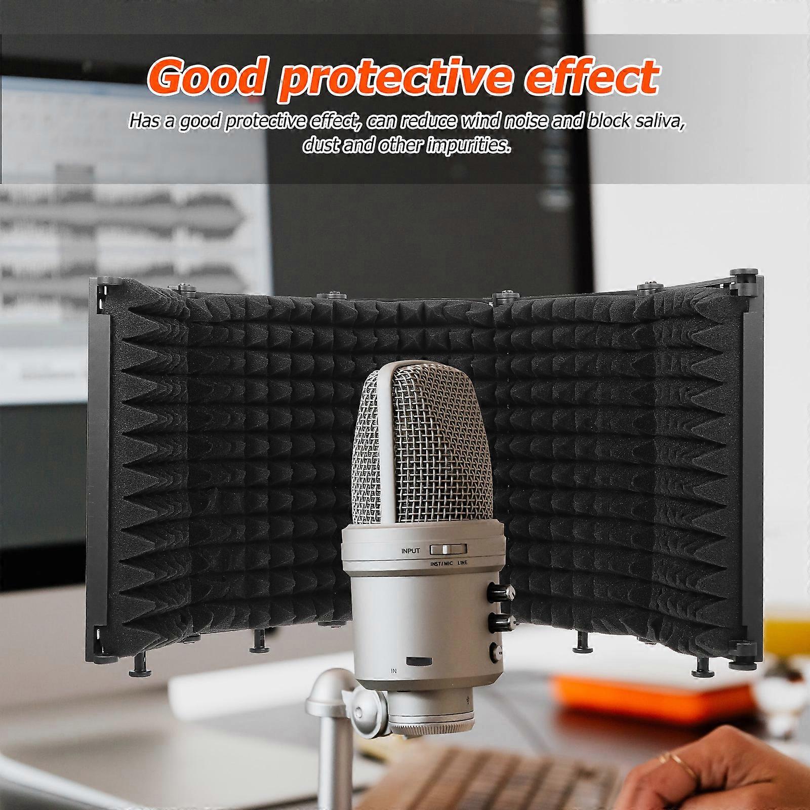 1 Set Five-Door Mic Sound Absorbing Pad Practical Microphone Isolation ...