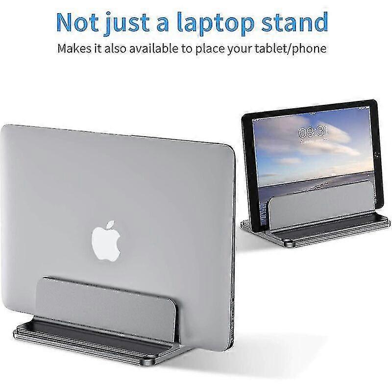 Vertical Laptop Stand, Aluminum Laptop Stand Adjustable Desk Laptop ...