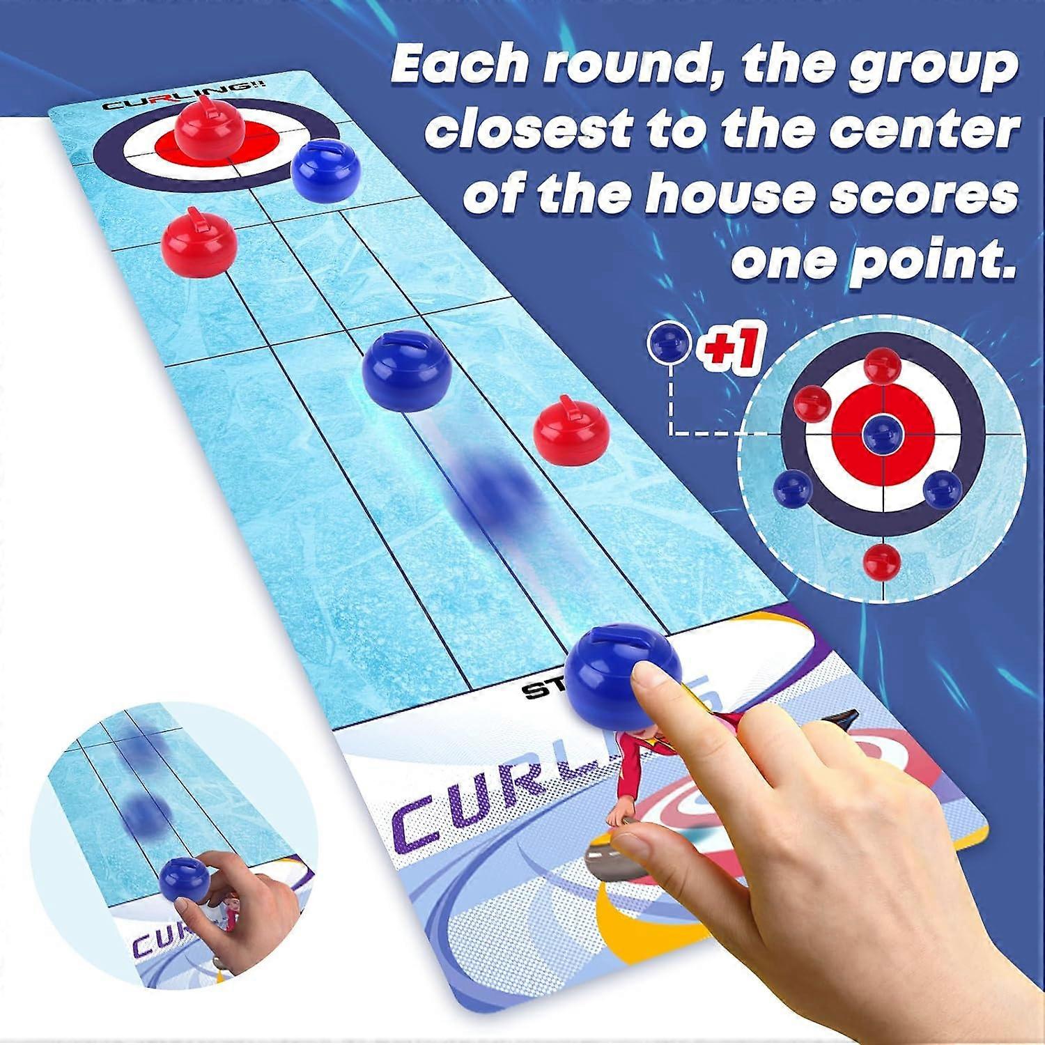 Kids Board Games, Tabletop Curling Strategy Game for Family Game Night ...