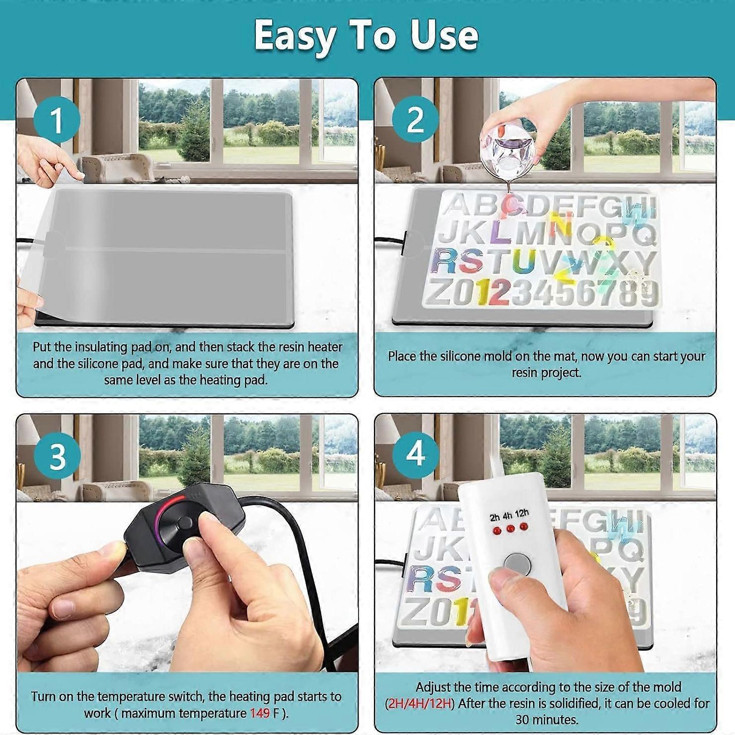 Resin Heating Pad with Timer - Epoxy Resin Curing Machine for DIY ...